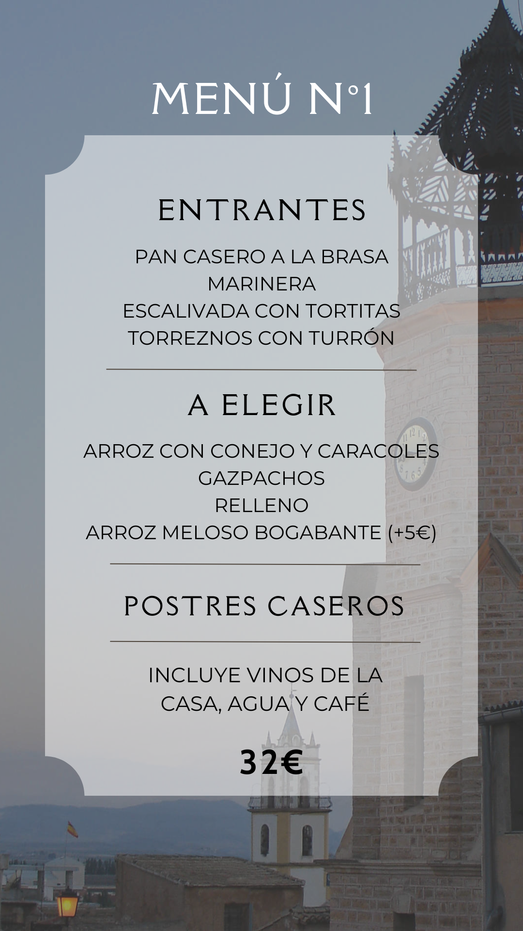 MENÚS – Restaurante La Torre